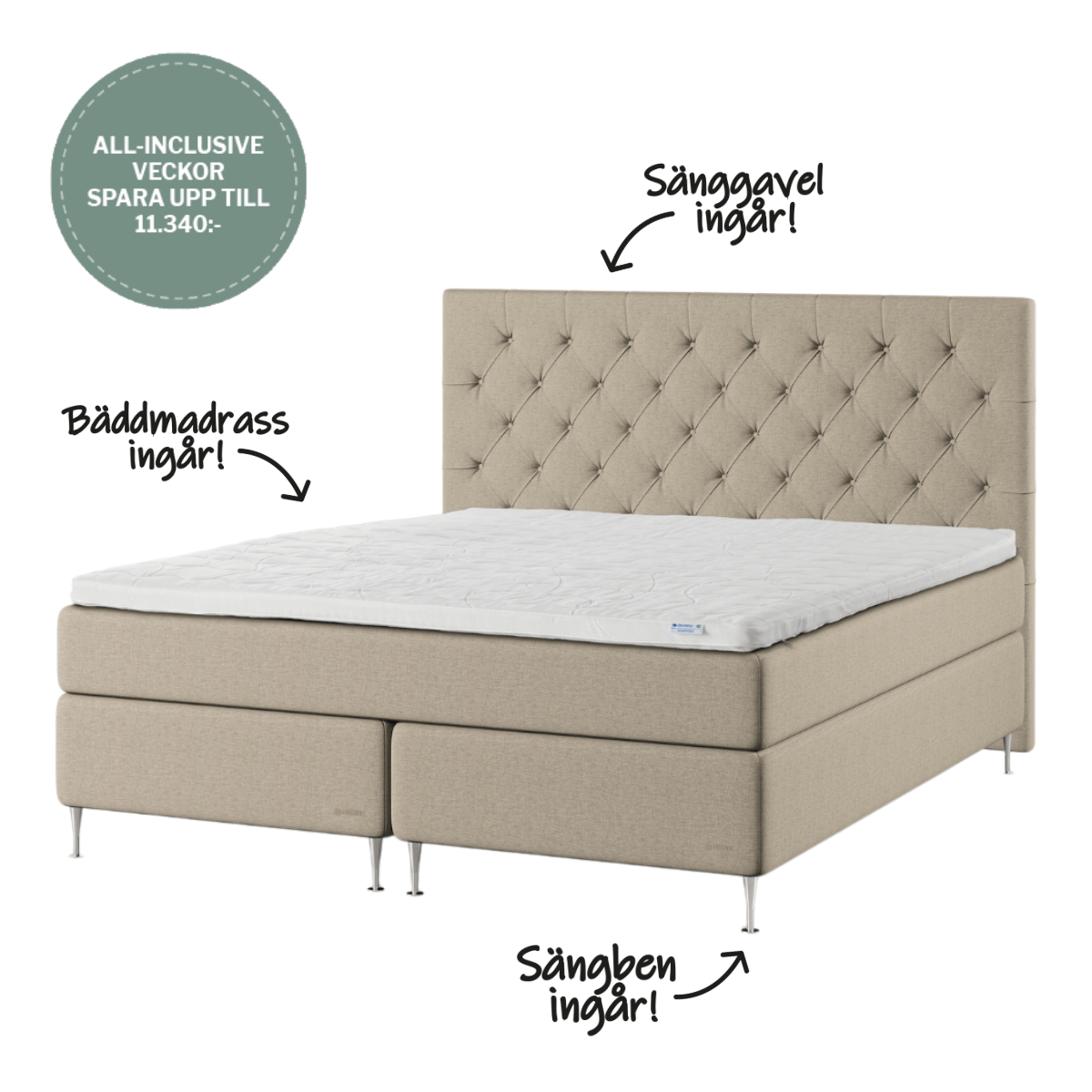 Hilding Original Plus Kontinentalsäng | Kontinentalsäng | Care of Beds